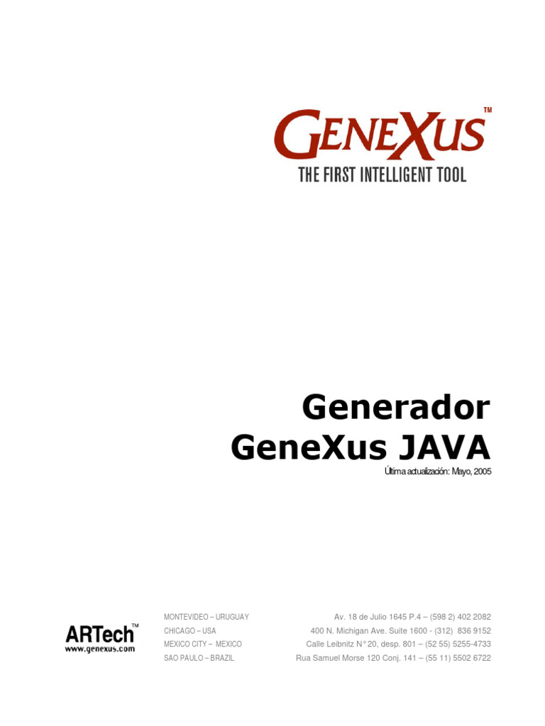 Generador Genexus Java | PDF | Java (lenguaje de programación) | Servidor de aplicaciones