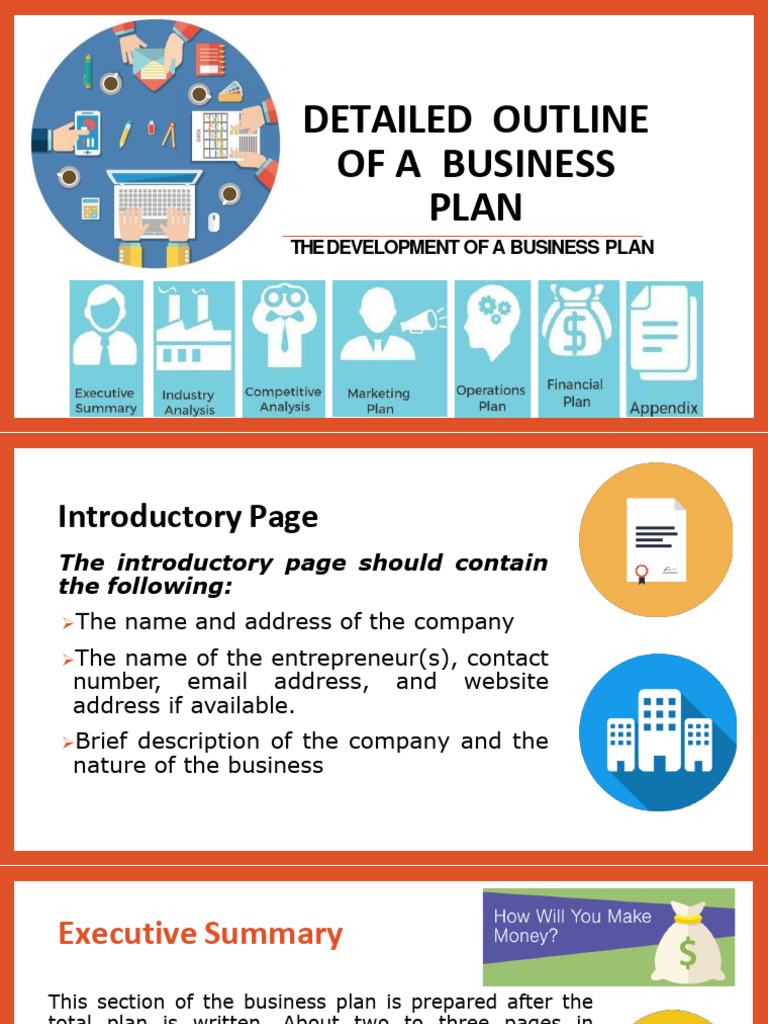 Detailed Outline of A Business Plan | PDF | Marketing | Entrepreneurship