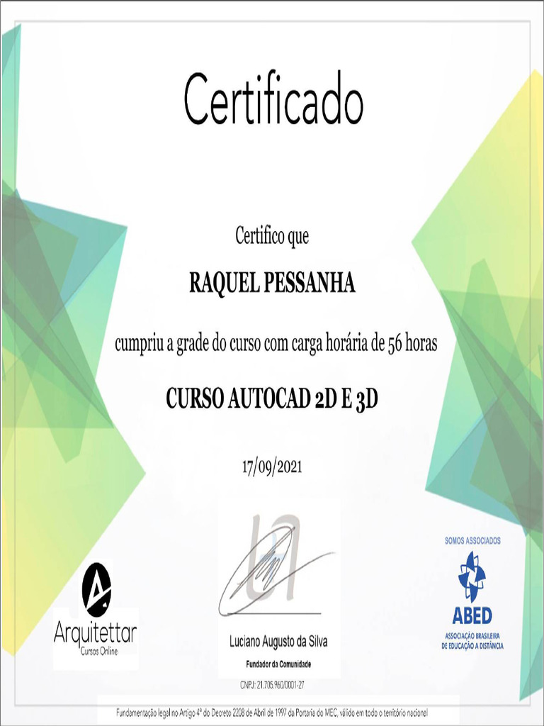 Certificado Curso Autocad Pdf