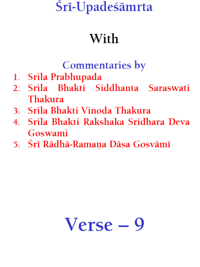 Balaram Shakti PR Upadesamrta - Verse 09 | PDF | Plane (Esotericism)