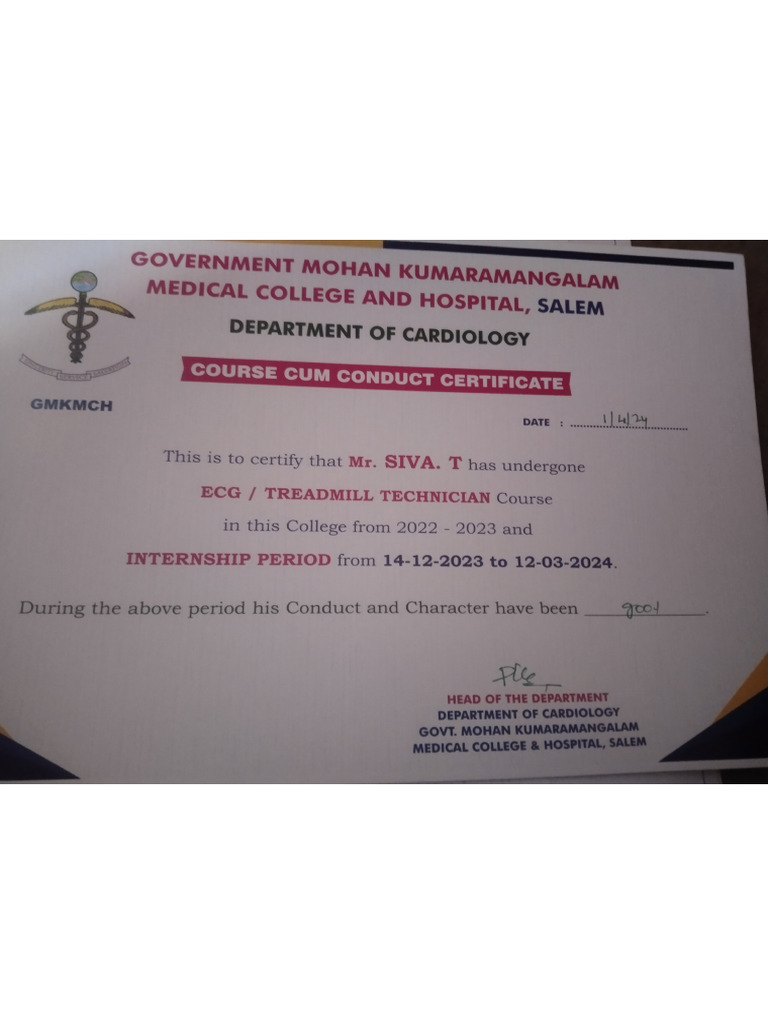 Diplamo in Cardio Technology | PDF