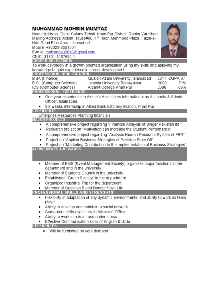 Mohsin CV | PDF