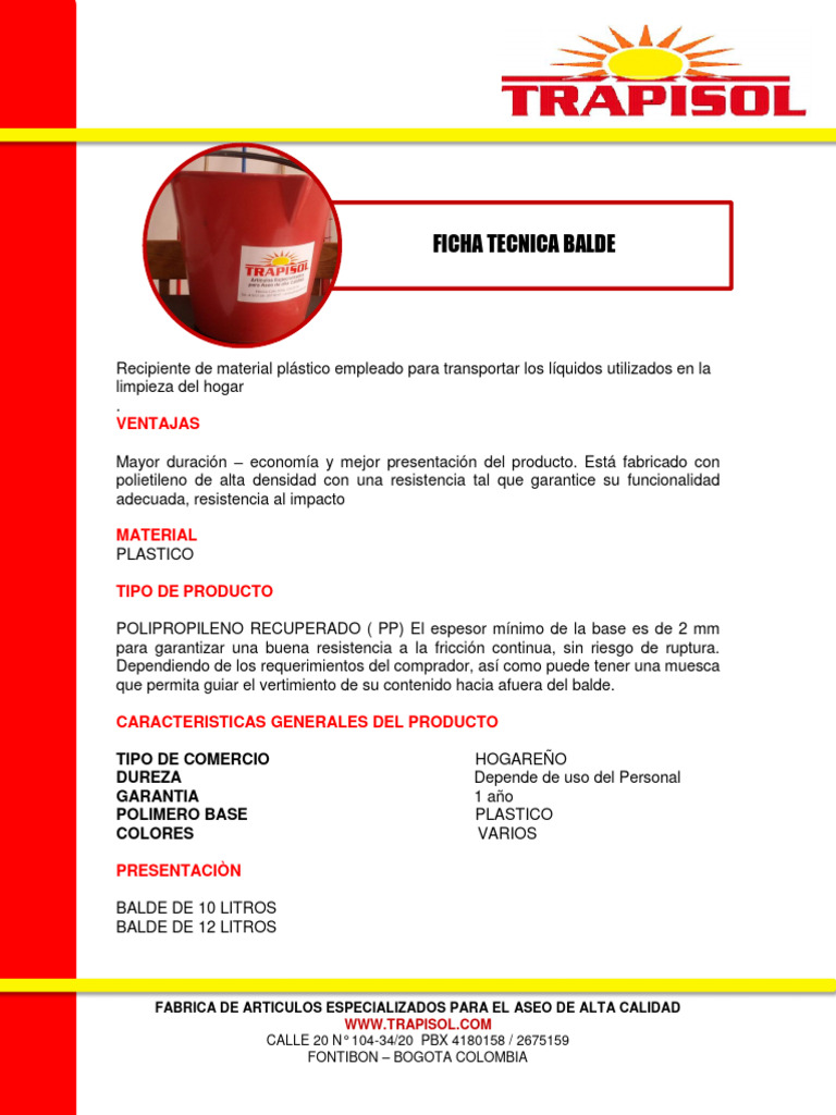 BALDE | PDF | El plastico | Agua