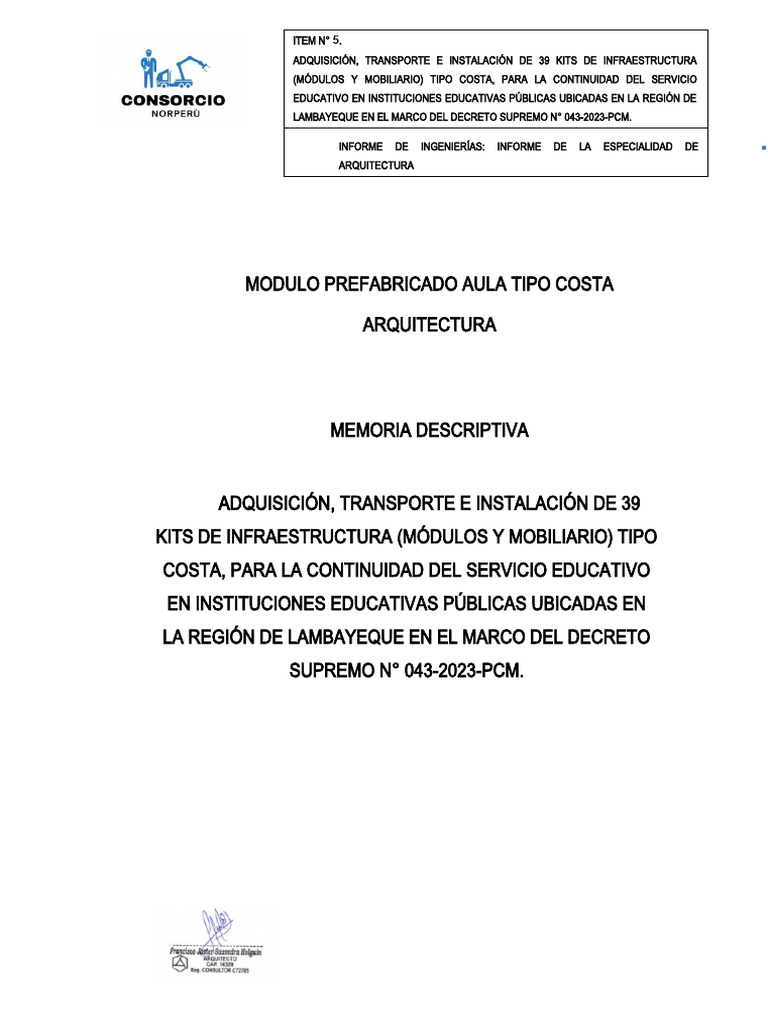 Item 5 Memoria Descriptiva - Aula Costa | PDF | Acero | Desierto