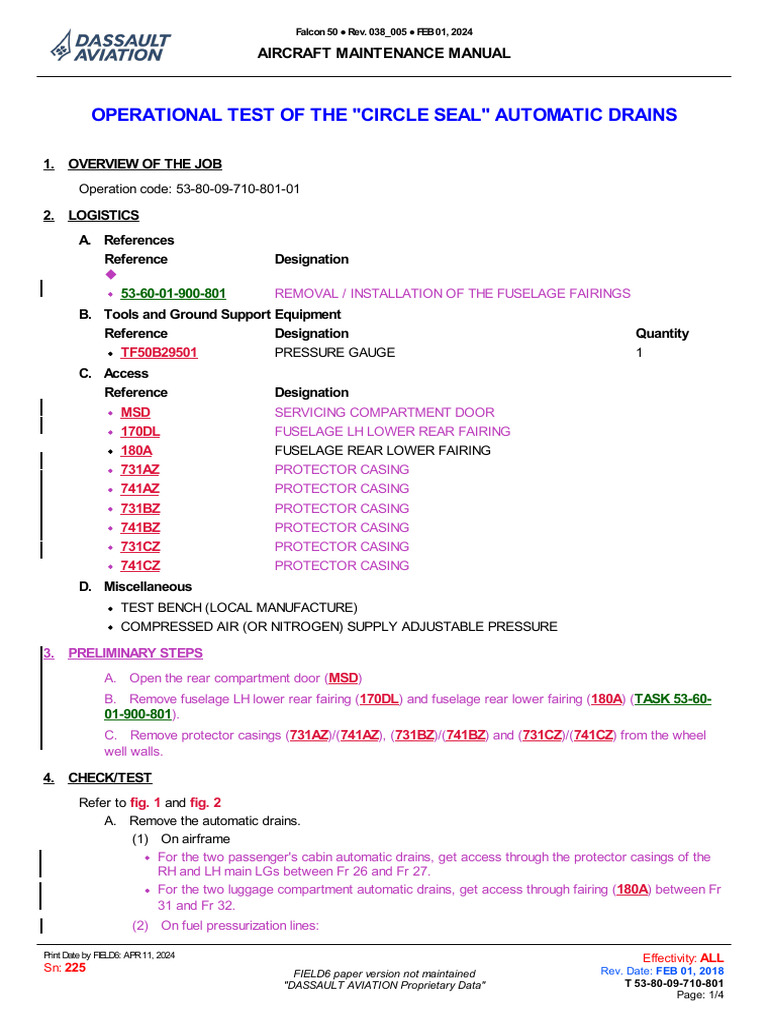 T 53-80-09-710-801-OPERATIONAL TEST OF THE 'CIRCLE SEAL' AUTOMATIC DR ...