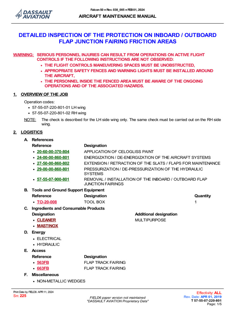 T 57-55-07-220-801-Detailed Inspection of The Protection On Inboard ...