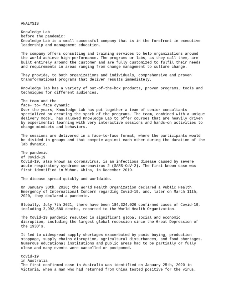 Knowledge Lab Notes | PDF | Innovation | Strategic Management