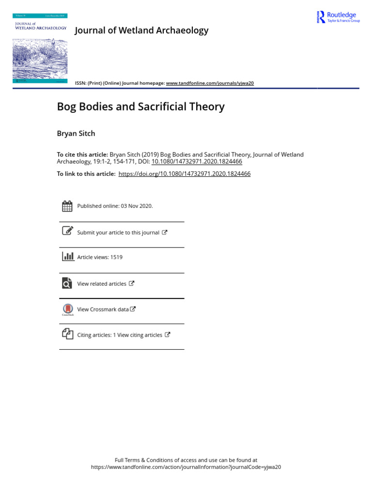 Sitch 2019 Bog Bodies and Sacrificial Theory | PDF | René Girard