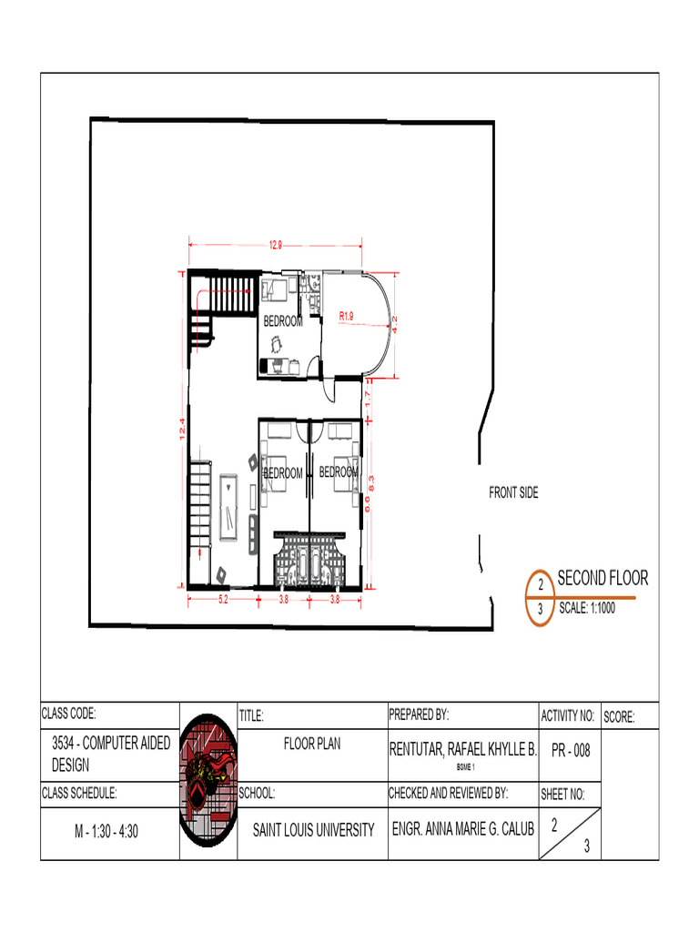 Second Floor: 3534 - Computer Aided Design Rentutar, Rafael Khylle B. PR - 008 | PDF