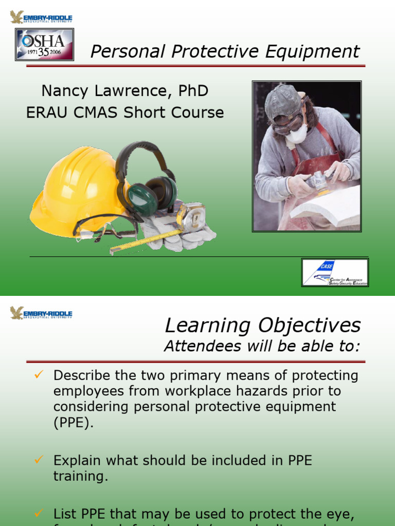 Unit 20 - Personal Protective Equipment | PDF | Personal Protective ...
