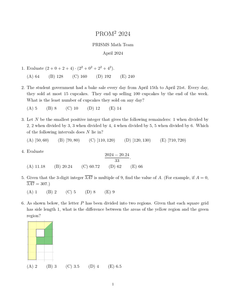 PROM_2_2024_Final__Copy_ | PDF | Numbers | Elementary Mathematics