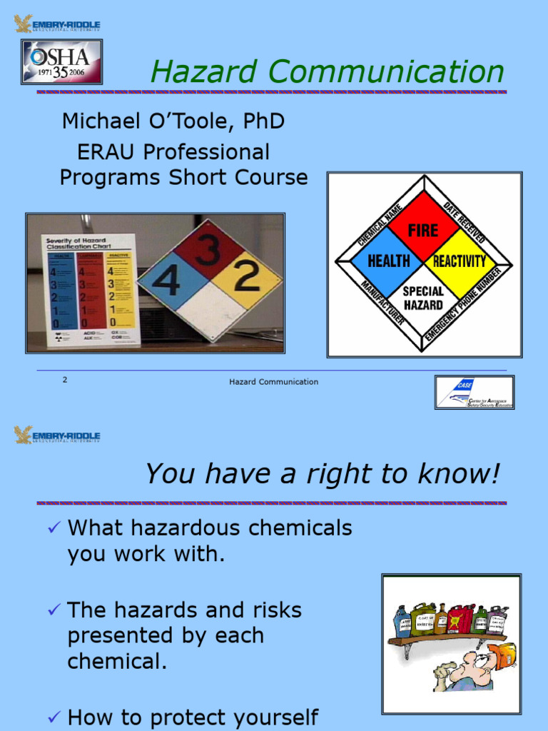 Unit 8 - Hazard Communication | PDF | Workplace | Working Conditions