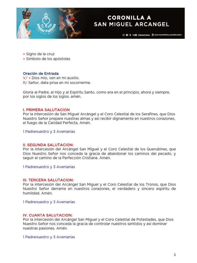 Coronilla A San Miguel Arcángel | PDF | Ángel | Miguel (Arcángel)