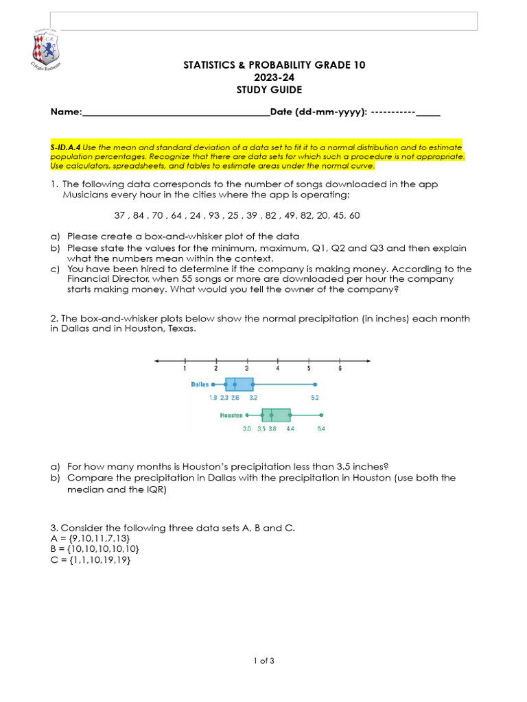 Grade 10 Statistics & Probability Guide | PDF | Statistical Analysis ...
