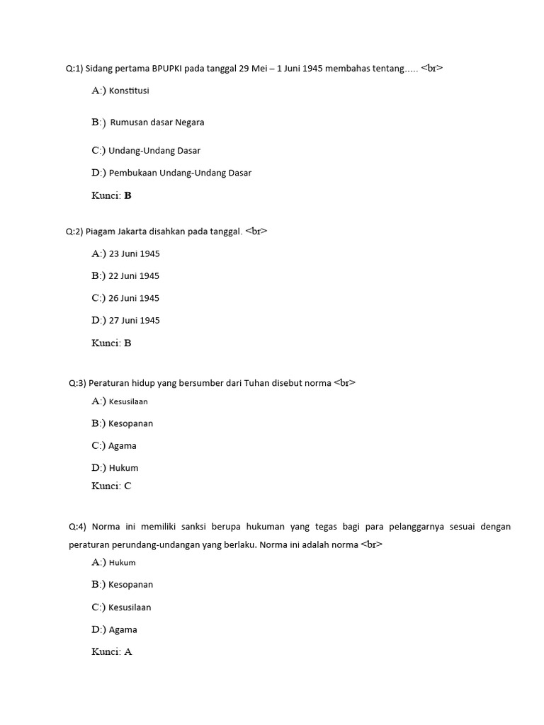 Soal PPKN Fix | PDF | Politik