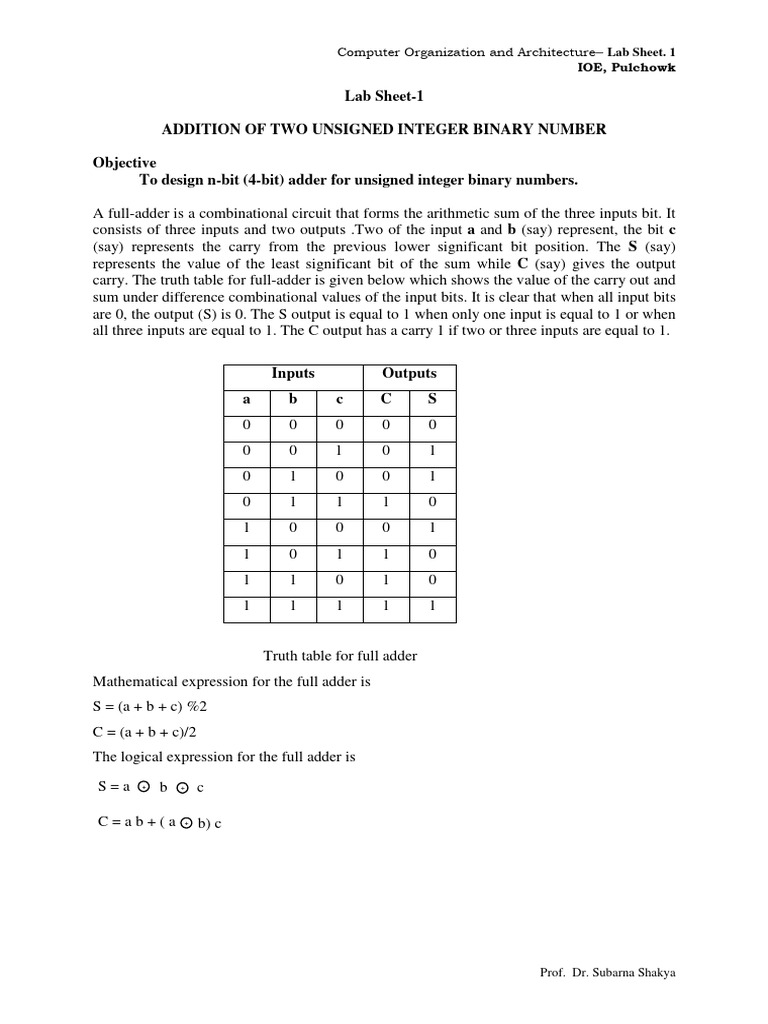 Lab_Sheet_1 | Download Free PDF | Computer Engineering | Mathematics