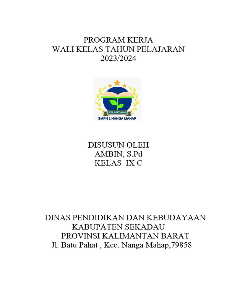 Program Wali Kelas 9C | PDF | Karier & Perkembangan