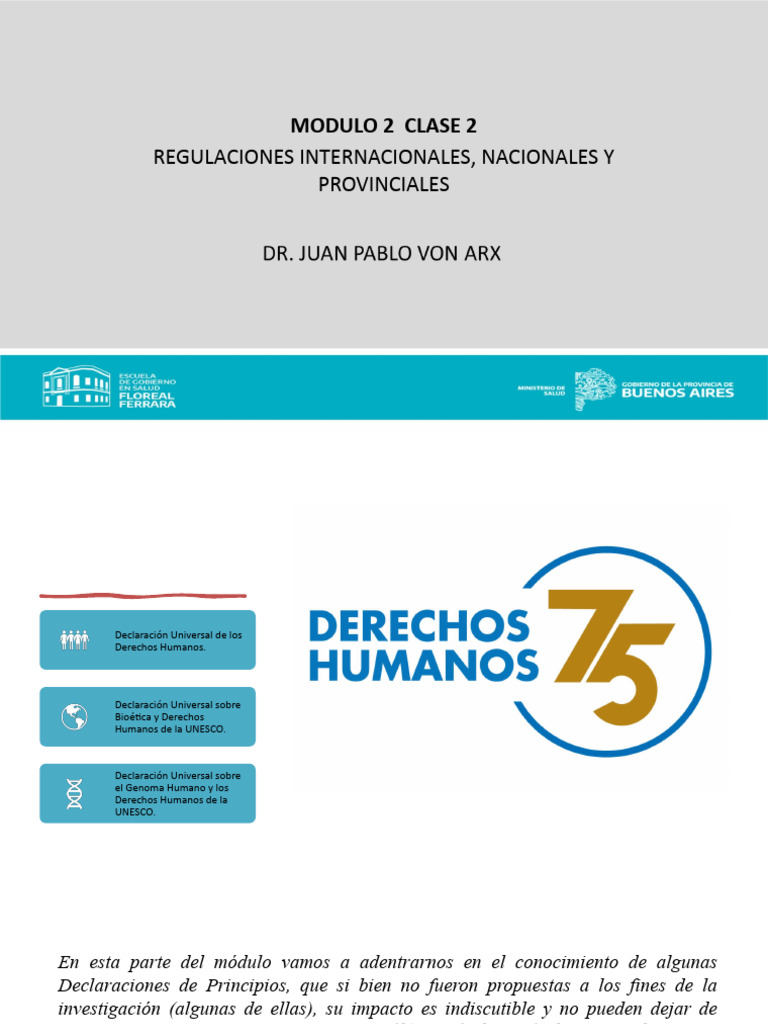Módulo 2 Clase 2 2024 | PDF | Derechos humanos | Bioética
