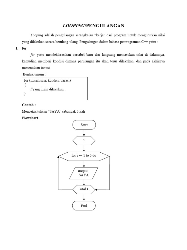 Konsep dan Contoh Looping dalam C++ | PDF