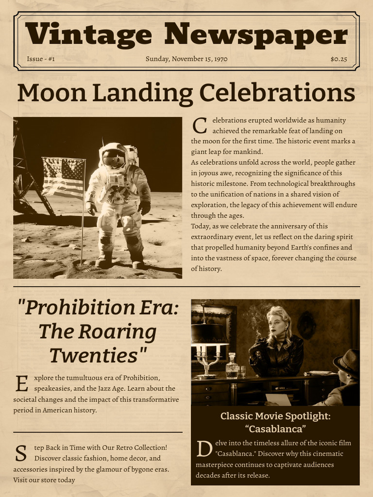 Vintage Newspaper: Moon Landing & Art Deco | PDF | Art Deco | Dress