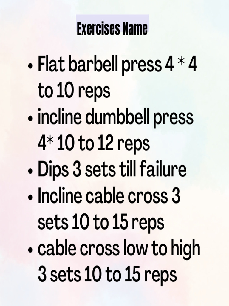 Chest Exercise | PDF