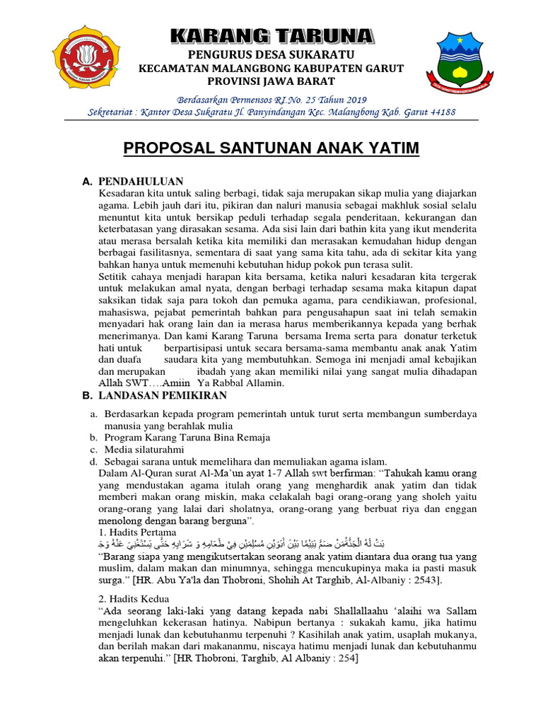 Proposal Santunan Anak Yatim Karang Taruna | PDF | Agama & Spiritualitas