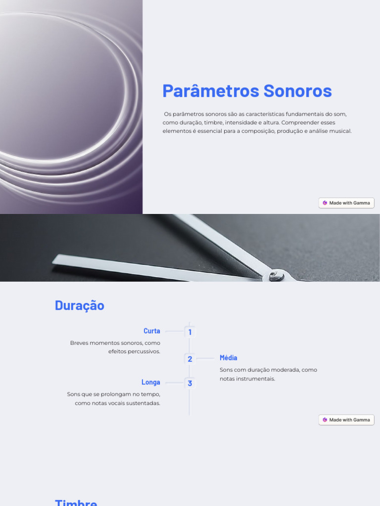 Parâmetros sonoros | PDF