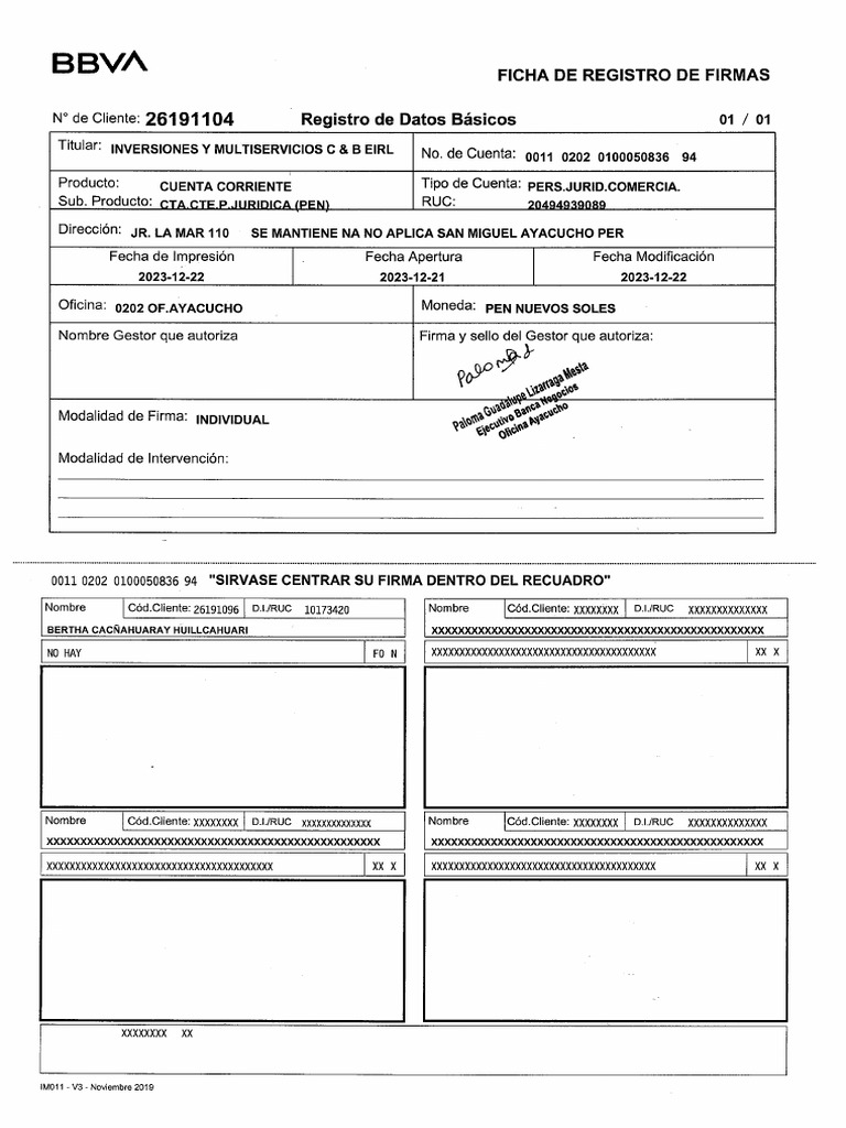 Registro de Firmas Modificar | PDF