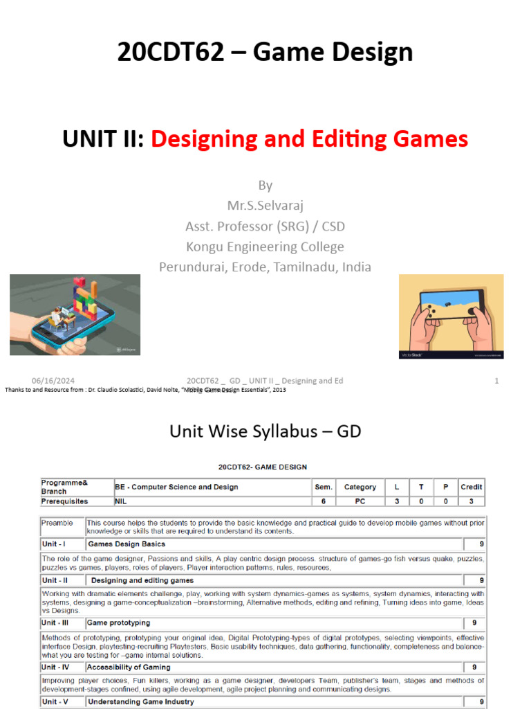 [PPT] _ Unit 2 _ Designing and Editing Games | PDF | System | Flow (Psychology)