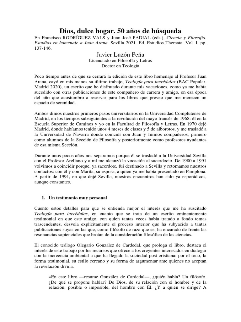 javier_luzón_peña_dios_dulce_hogar | PDF | Dios | Mal