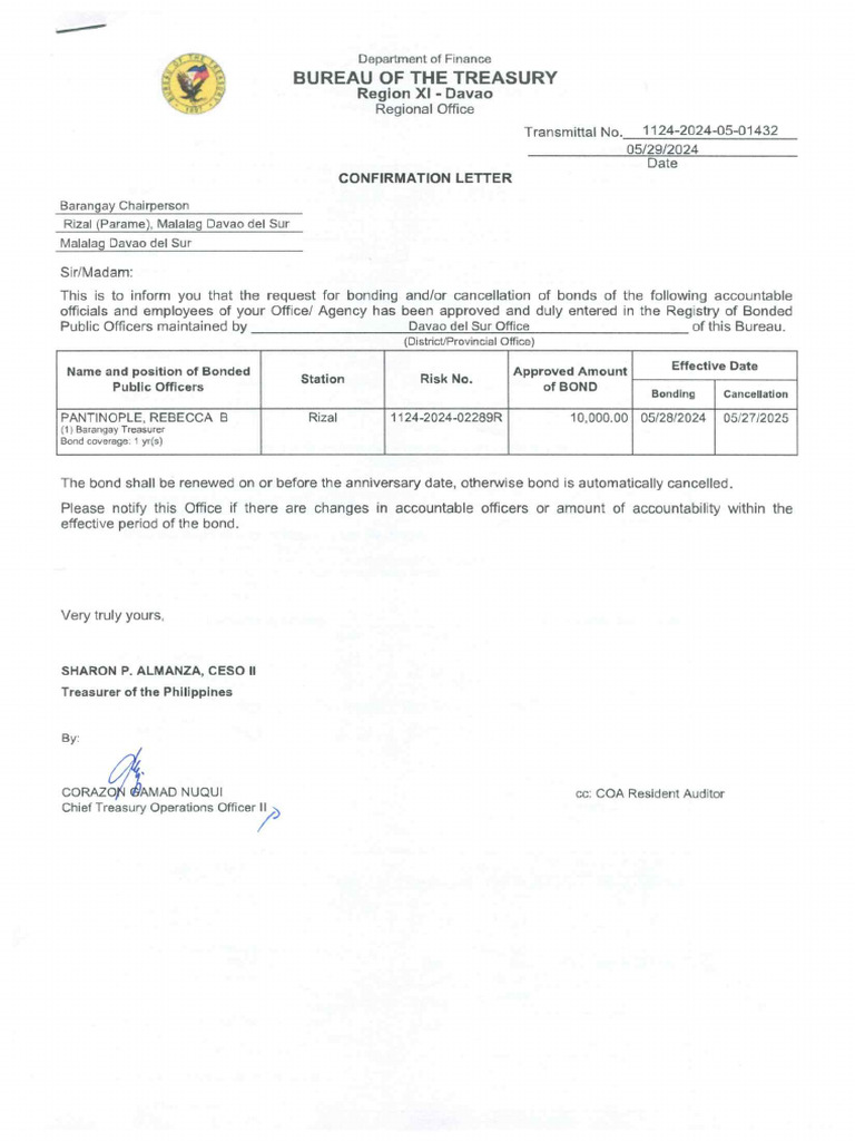 Confirmation Letter | PDF