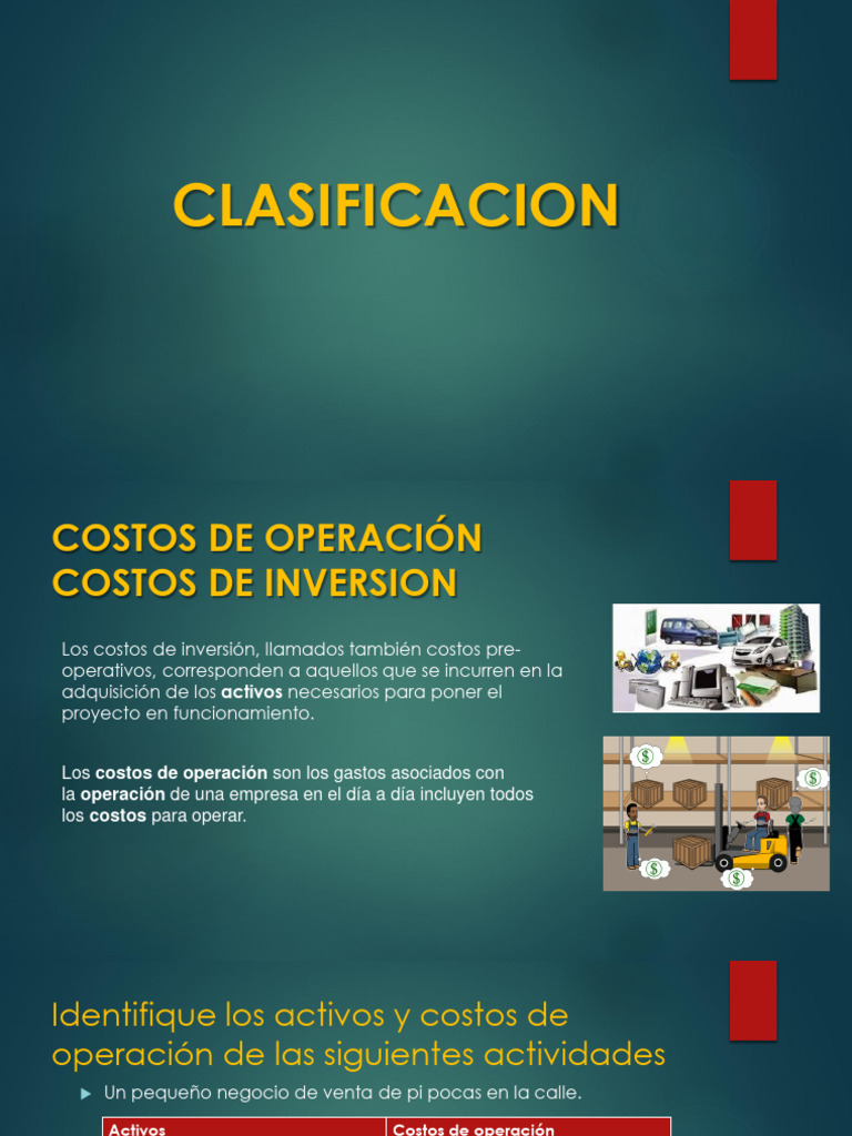 Clasificacion de Los Costo 1 | Descargar gratis PDF | Presupuesto | Economias