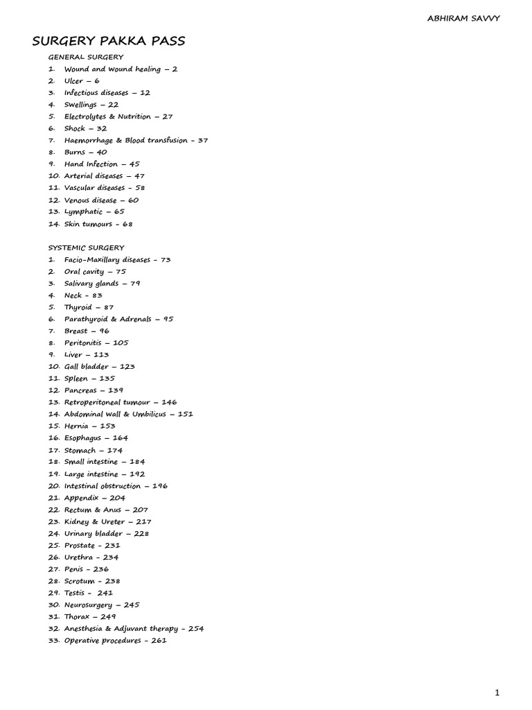 Surgery 1 | PDF | Hiv | Scar