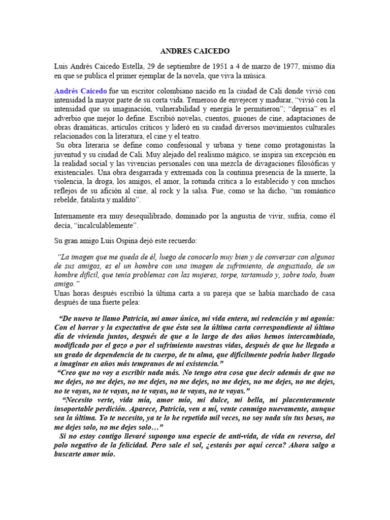 Andres Caicedo | PDF | Poesía