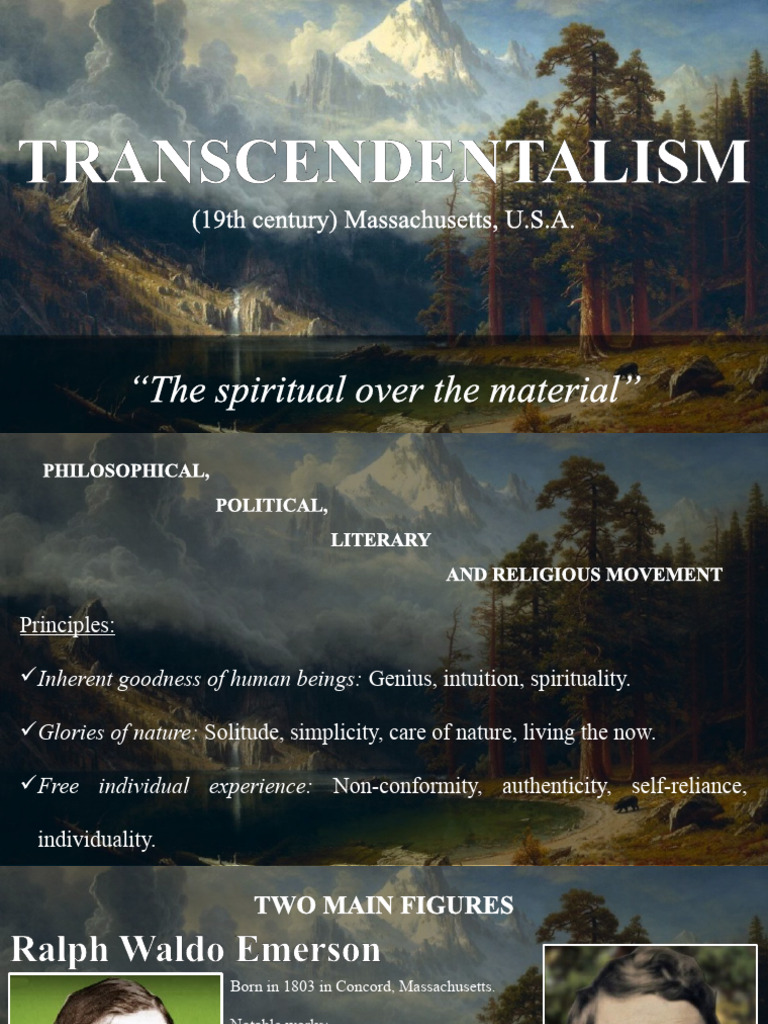 Presentación Transcendentalism | PDF | Transcendentalism | Walden