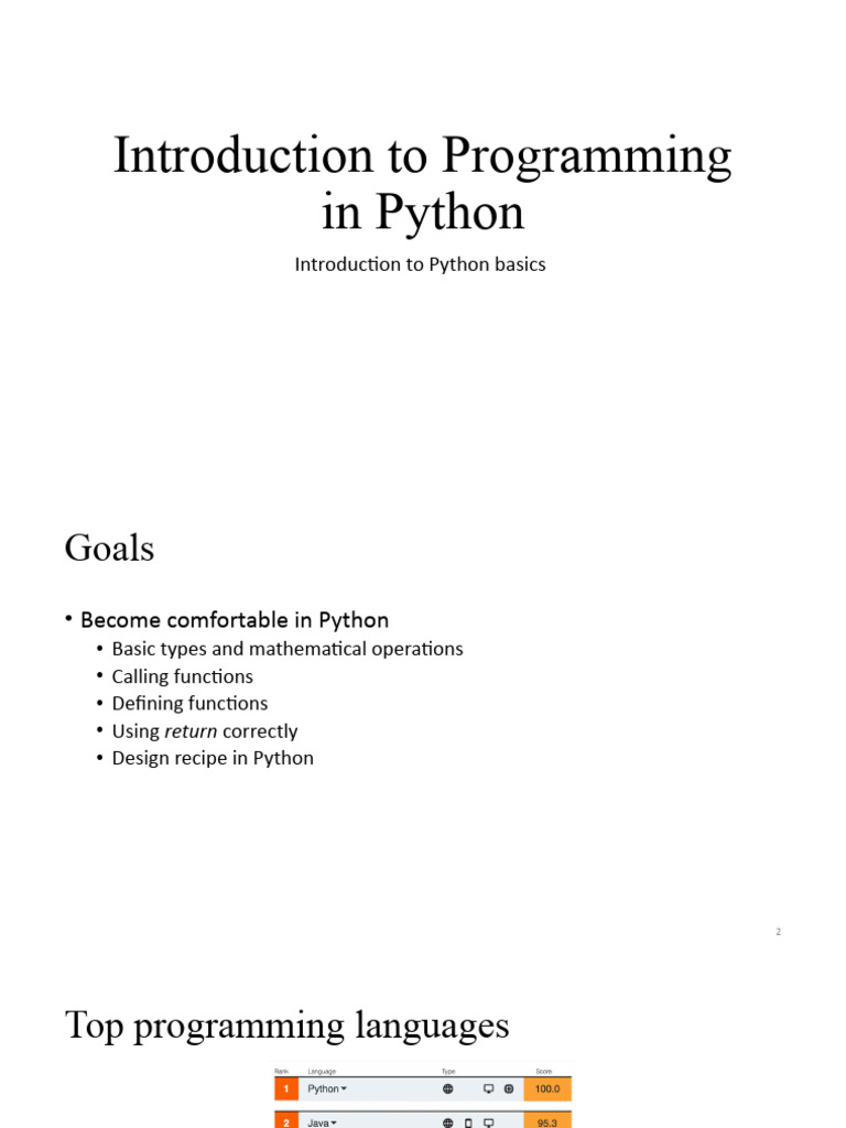 (PPT) Introduction To The Python Programming Language | PDF | Integer ... (PPT) Introduction To The Python Programming Language | PDF | Integer ...