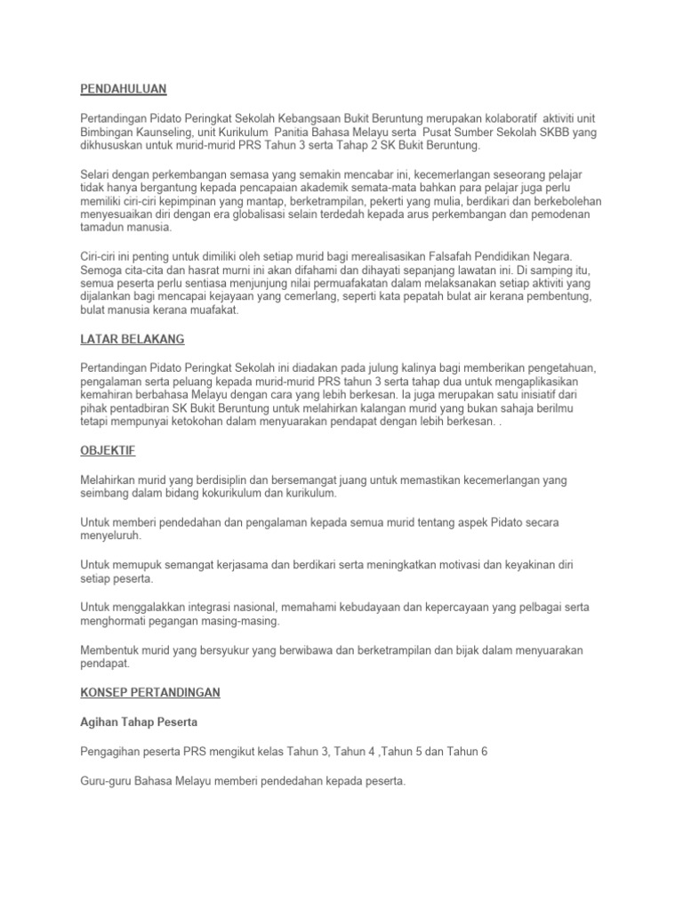 Kertas Kerja Pidato Terkini1) | PDF