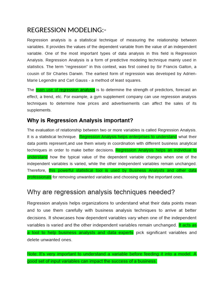 Data Analytics Unit 2 | PDF | Regression Analysis | Linear Regression Data Analytics Unit 2 | PDF | Regression Analysis | Linear Regression