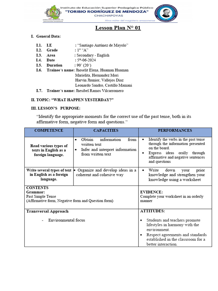 Sesion - 01 Past Simple | PDF | Question | Cognition