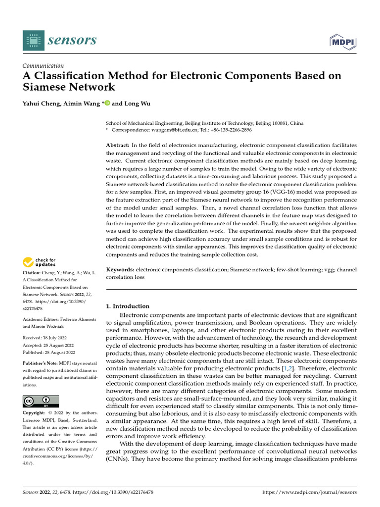 A Classification Method For Electronic Components Based On Siamese ...
