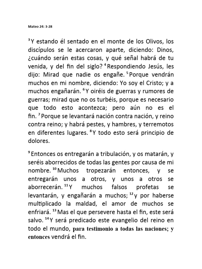 Señales del Fin según Mateo 24:3-28 | PDF | Cristo (título) | Fe