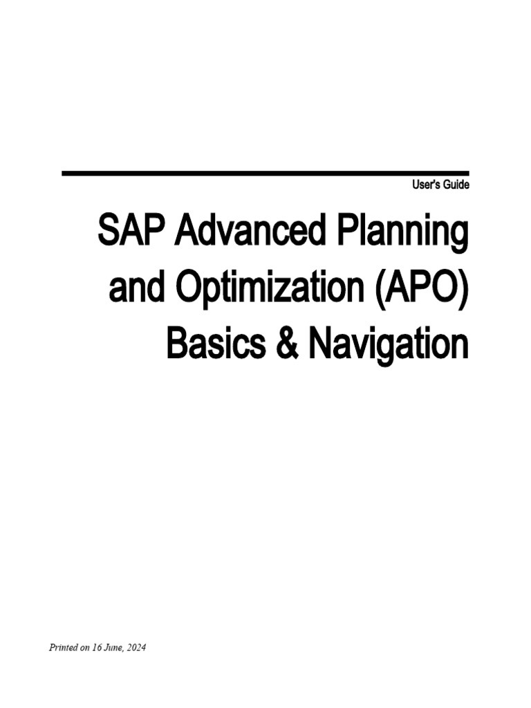 SAP APO Basics and Navigation Guide | PDF | Databases | Graphical User ...