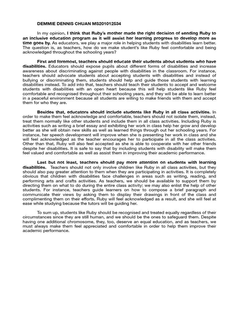 Replacement Tutorial Discussion | PDF | Teachers | Inclusion (Education)