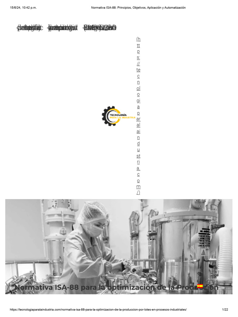 Normativa ISA-88_ Principios, Objetivos, Aplicación y Automatización | Descargar gratis PDF ...