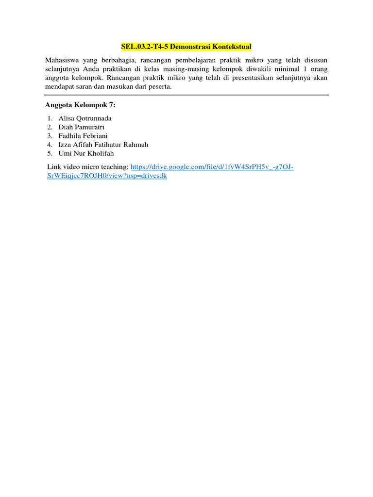 T4-5 Demonstrasi Kontekstual-Modul Ajar Kelompok 7 | PDF