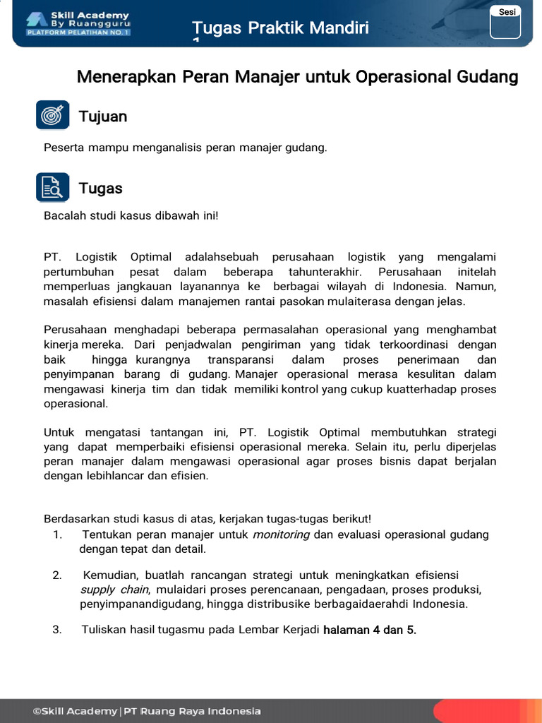 TPM 1 Peran Manajer Operasional Gudang (Lutfi Assubki) | PDF | Komputer