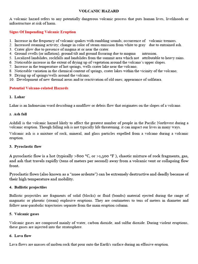 Understanding Volcanic Hazards | PDF | Volcano | Volcanic Ash
