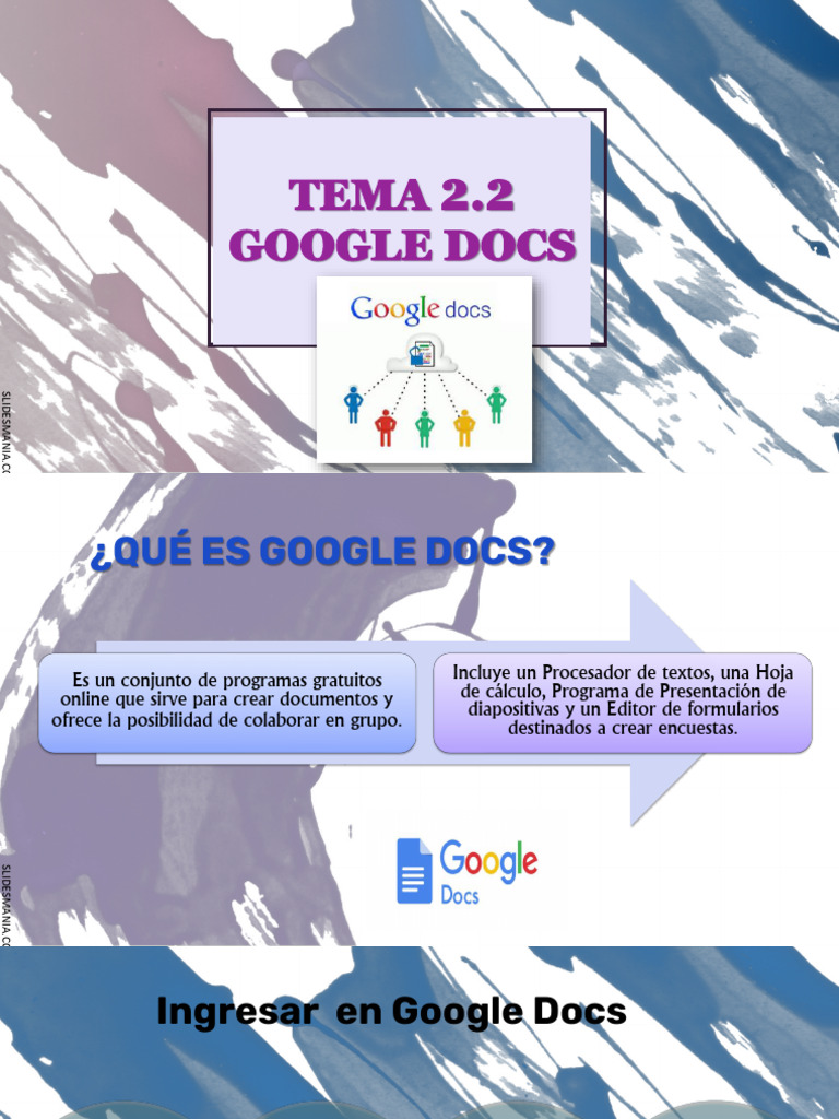 Tema 2.2 Google Docs | PDF | Software de la aplicacion | Informática