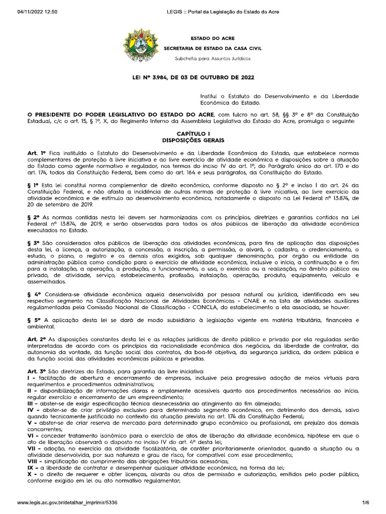Lei Acre Documentos | PDF