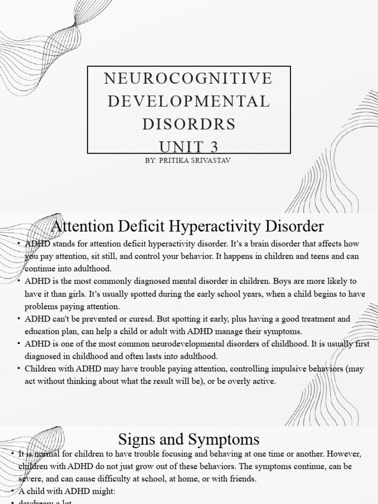 Neurocognitive Developmental Disorders UNIT 3 | PDF | Autism Spectrum ...